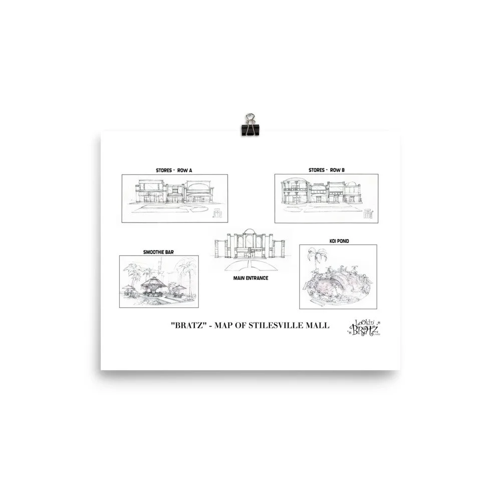 Lookin' Bratz Animation Archivez Map of Stilesville Mall Glossy Poster ...