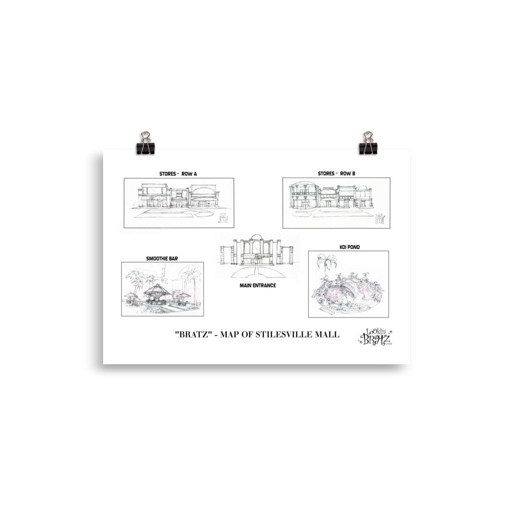 Lookin' Bratz Animation Archivez Map of Stilesville Mall Matte Poster ...