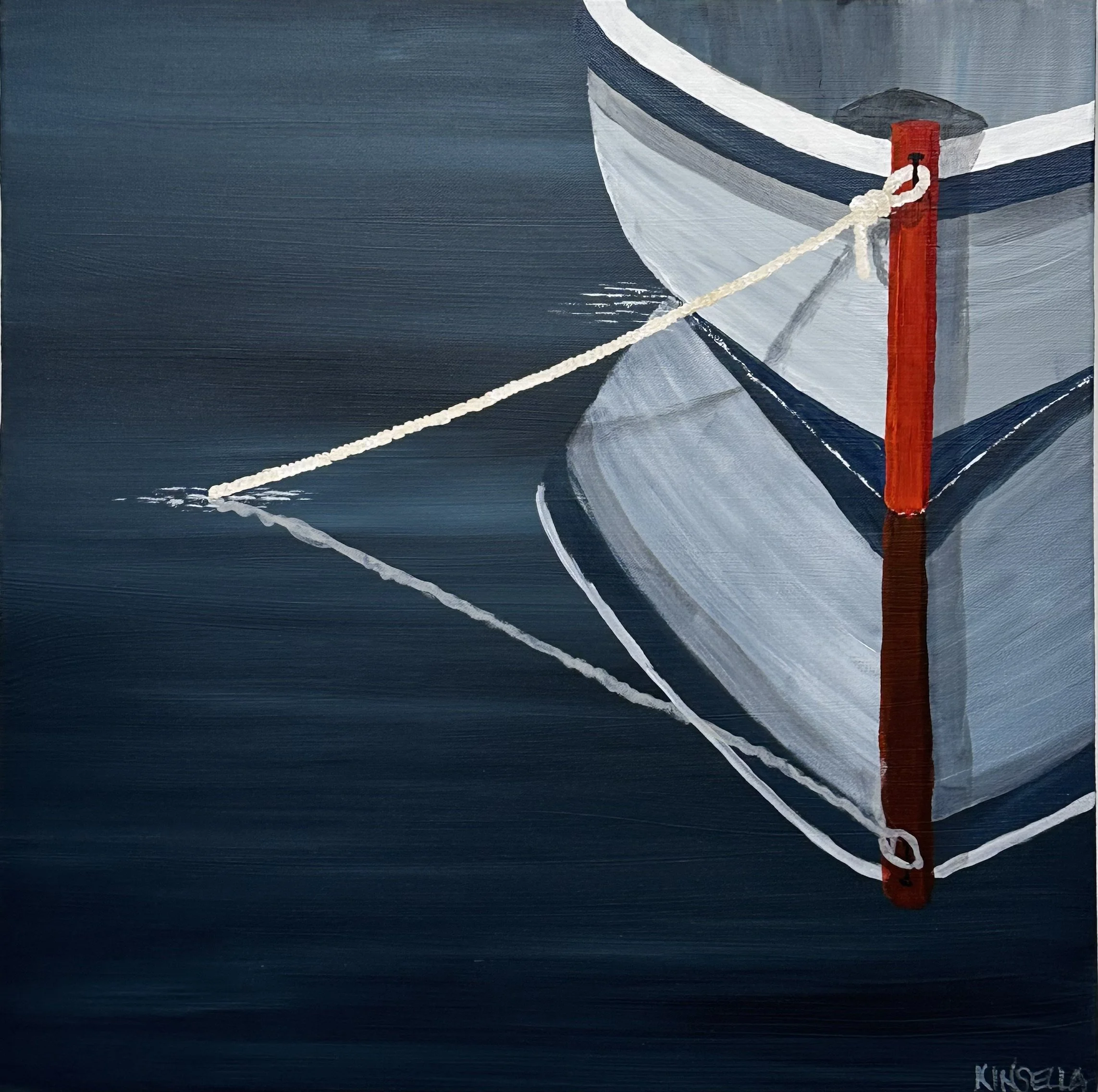 Original Acrylic Boat + Water Paintings — Susan Kinsella Art