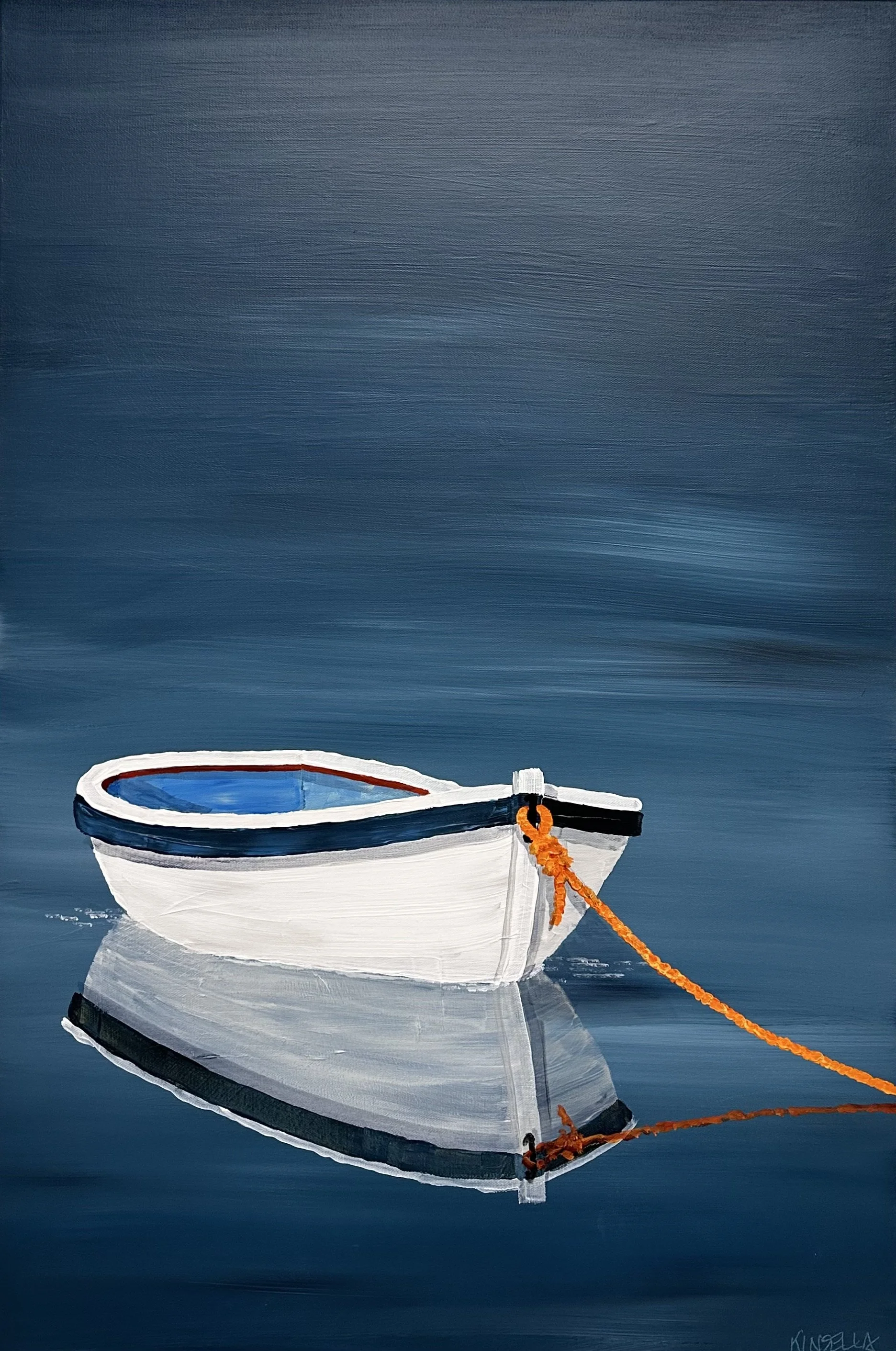Original Acrylic Boat + Water Paintings — Susan Kinsella Art