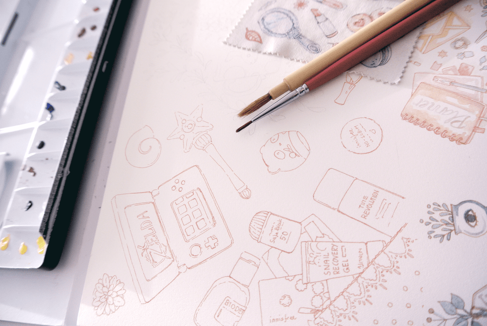 An Illustrator's Day - Custom Blog Banner Painting — Evelyne Park | Art