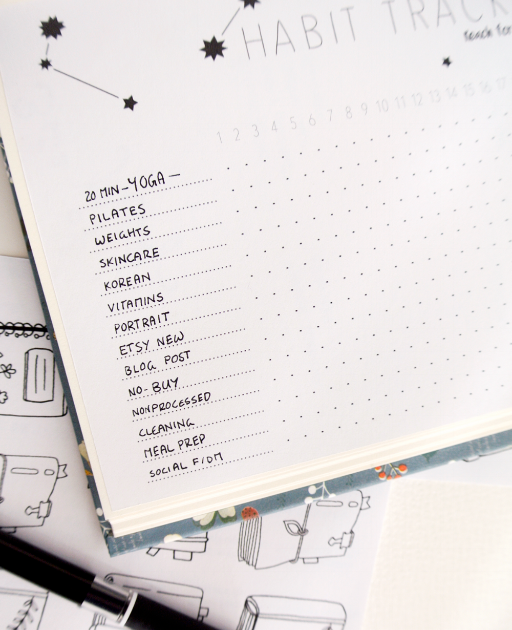 Bullet Journal: Monthly Progress & Minimalist Doodles — evydraws