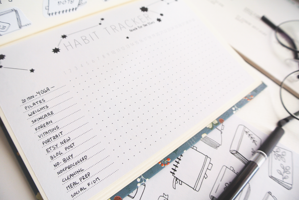 Bullet Journal: Monthly Progress & Minimalist Doodles — evydraws
