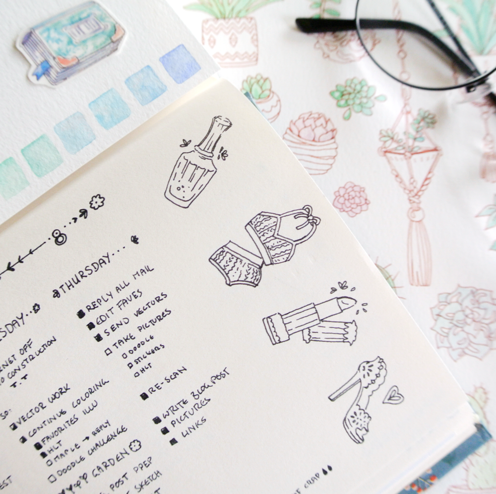 A Month in My Bullet Journal - July's Doodles — Evelyne Park | Art