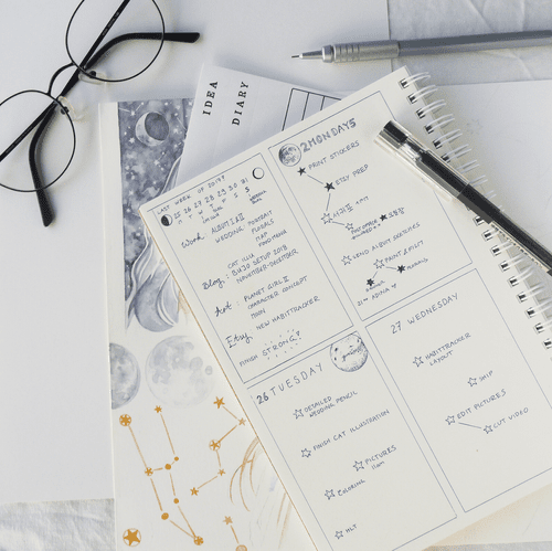 Layout Ideas for the Bullet Journal: Moon & Stars — Evelyne Park | Art