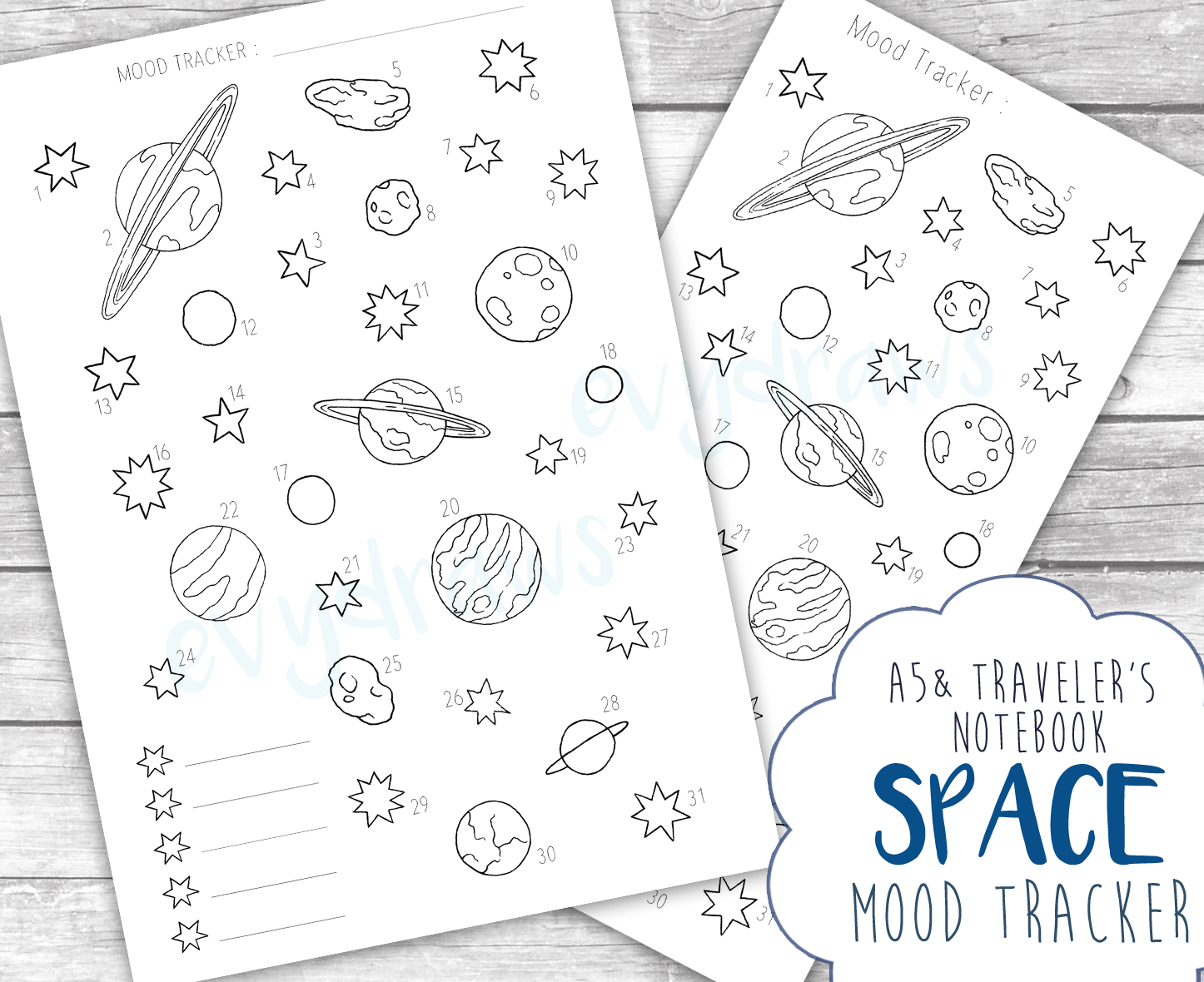 Layout Ideas for the Bullet Journal: Moon & Stars — Evelyne Park | Art
