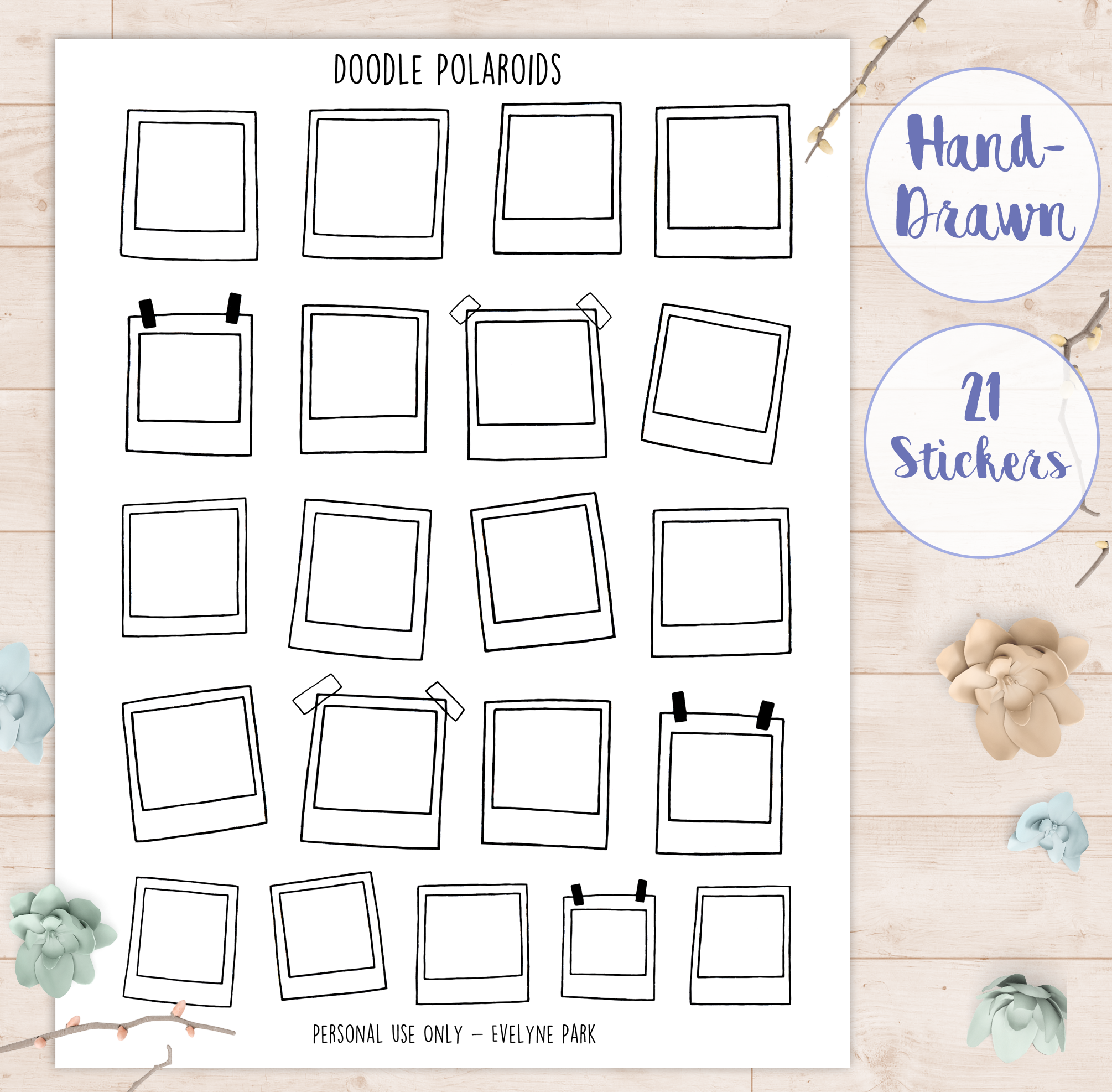 Polaroid Frame Doodles: Bullet Journal Ideas for Self-Care — evydraws