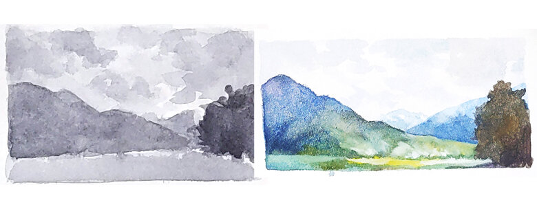 A Week of (mixed-media) Landscapes | Art Study Session — Evelyne Park | Art