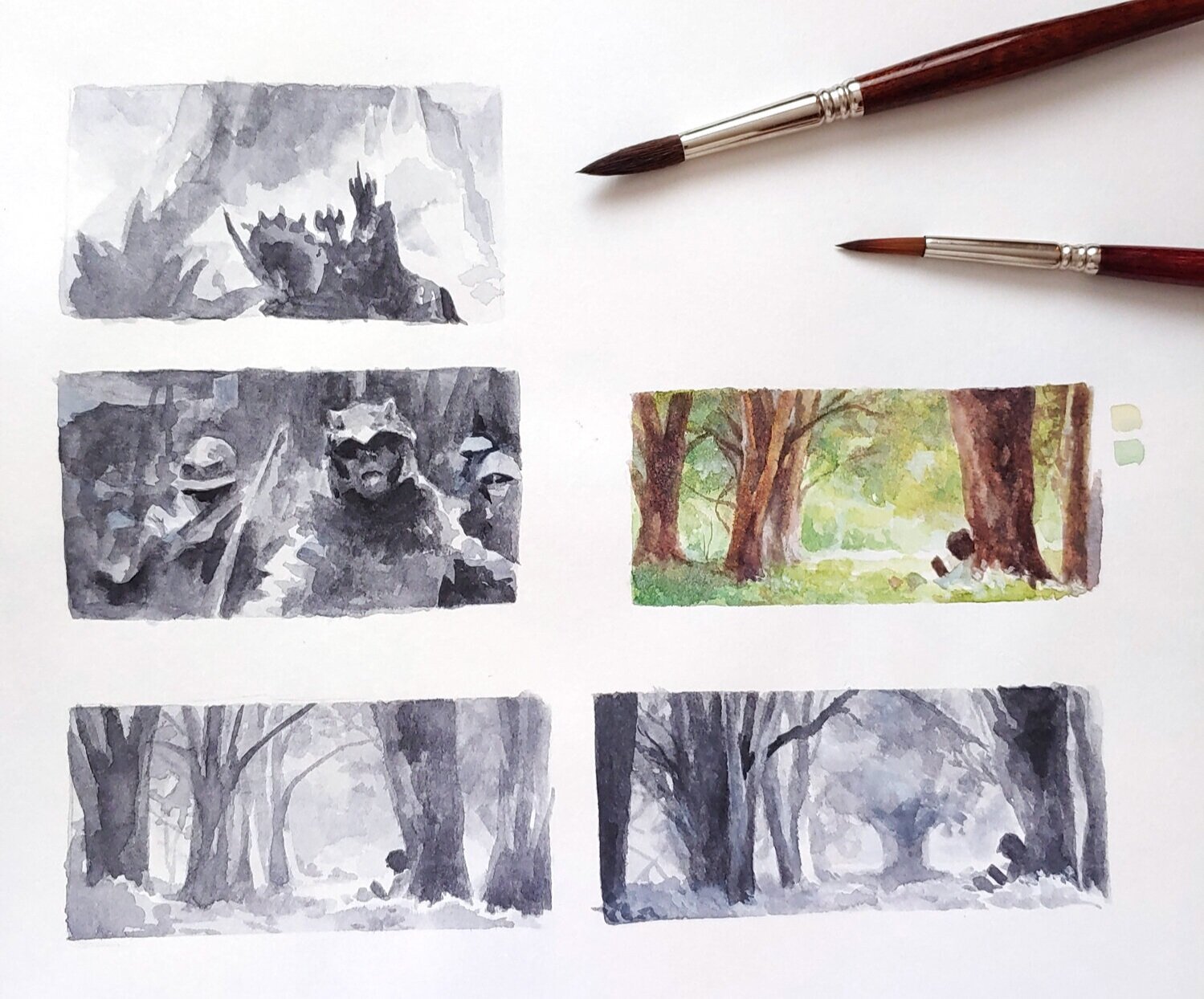 A Week of (mixed-media) Landscapes | Art Study Session — Evelyne Park | Art