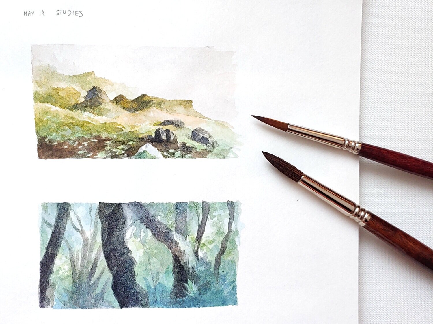 A Week of (mixed-media) Landscapes | Art Study Session — Evelyne Park | Art