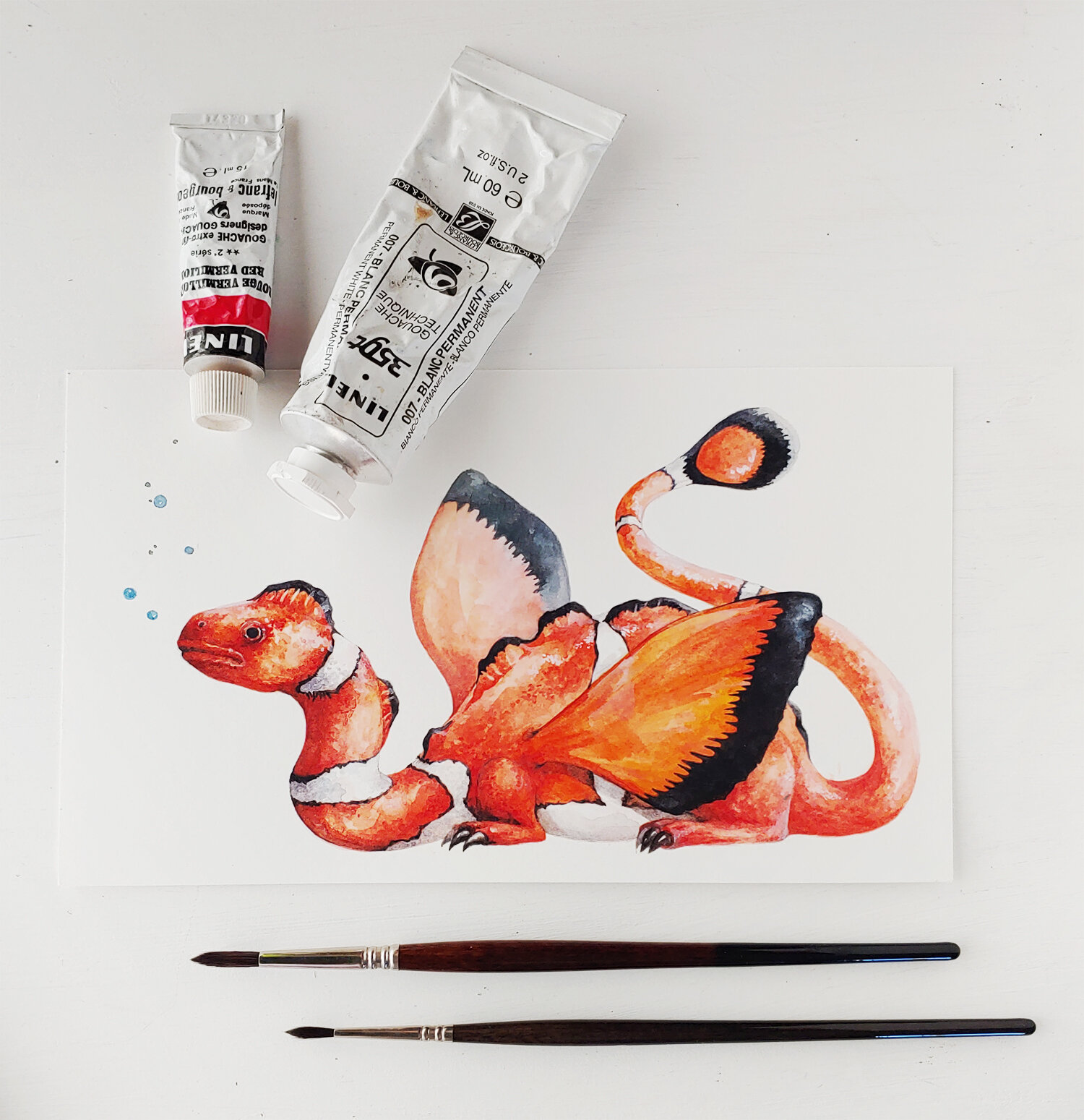Clownfish Dragon Creature Design - A Process — Evelyne Park | Art