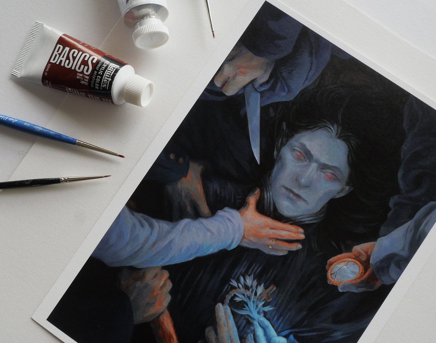 Print of Bram Stoker's "Dracula", illustration painted in acrylics by ...