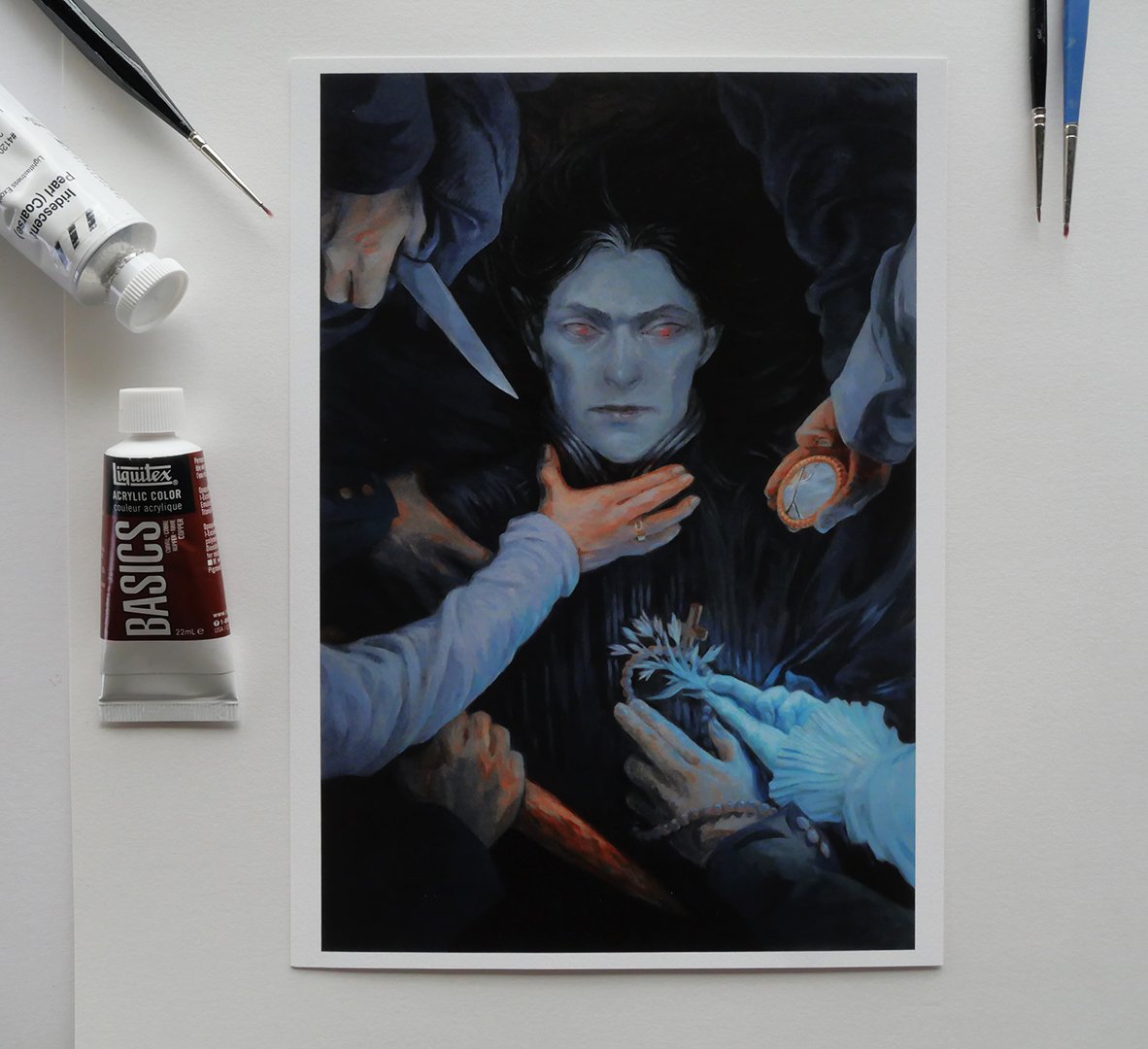 Print of Bram Stoker's "Dracula", illustration painted in acrylics by ...