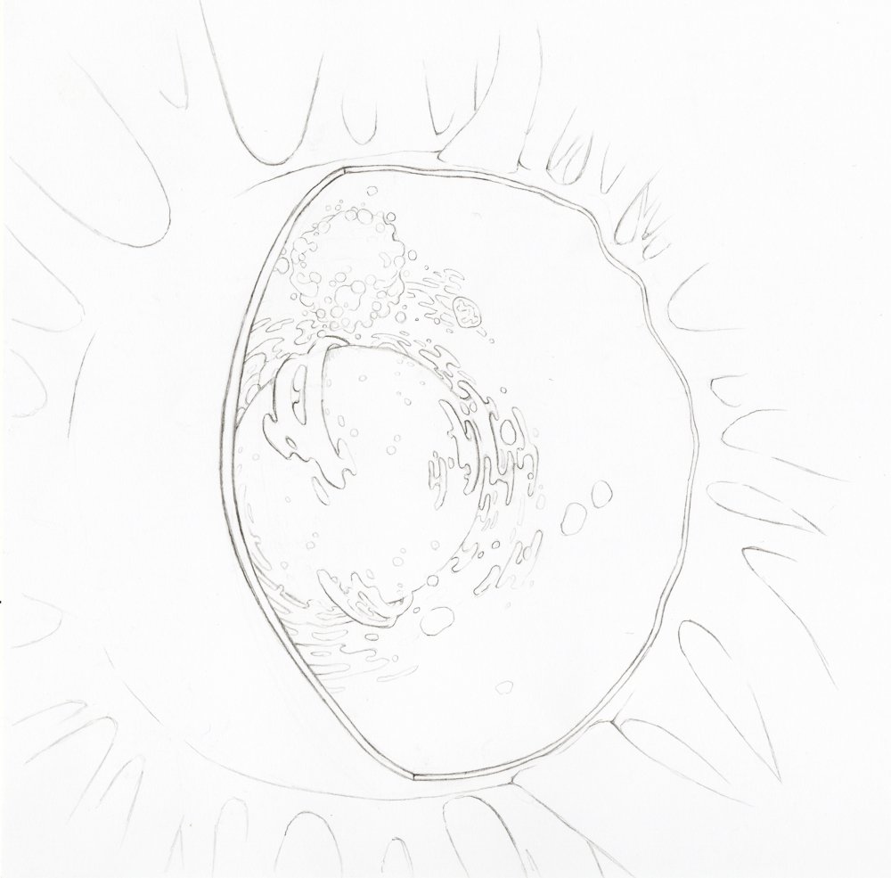 Realistic Sun Pencil Drawing