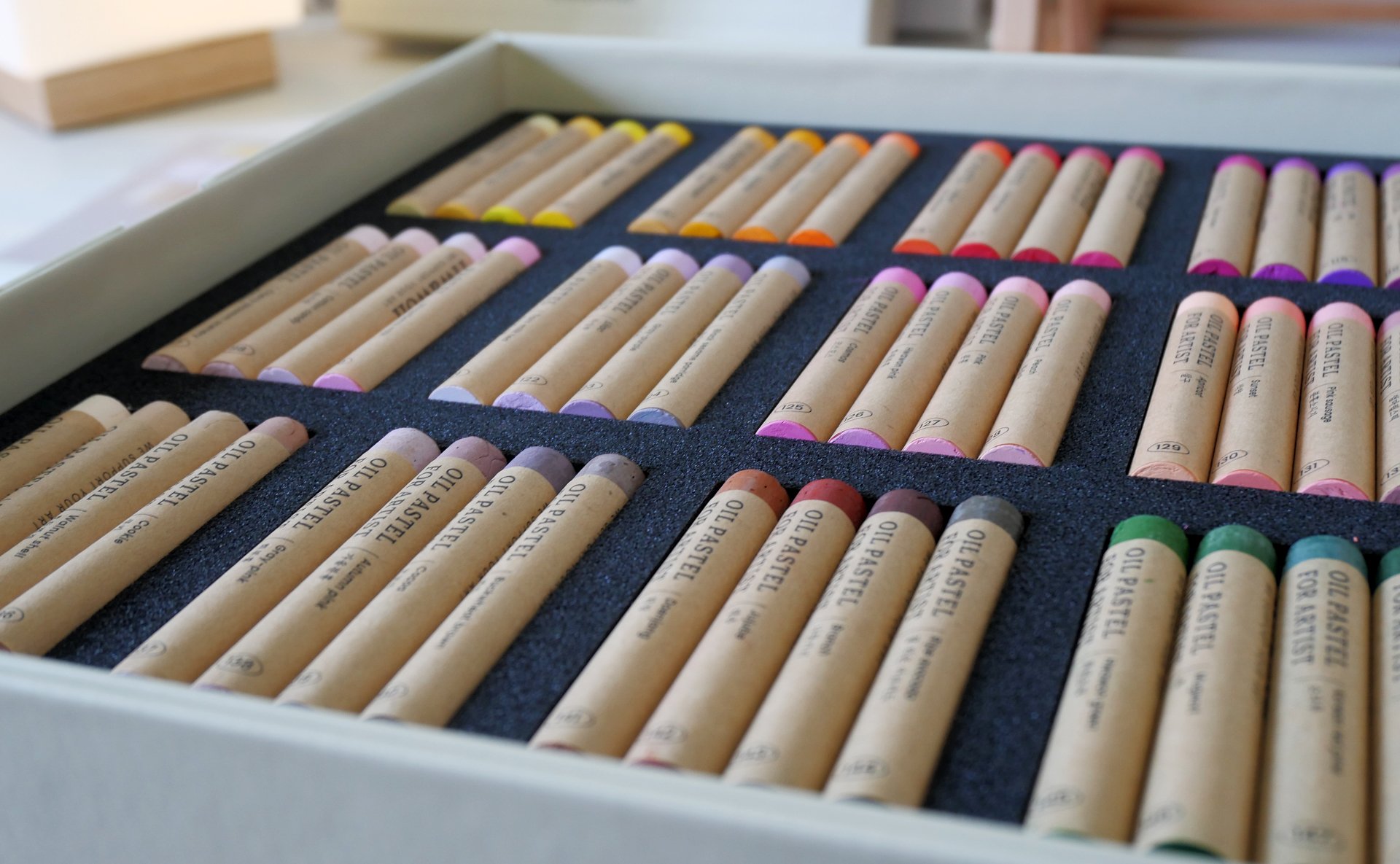Hwawon Oil Pastels Review: 96 color swatches — Evelyne Park | Art