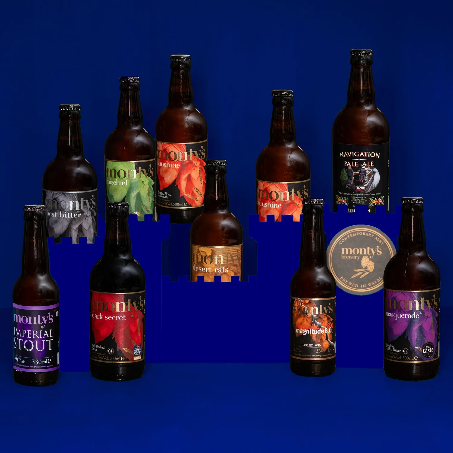 Monty's, Great Welsh Beers, includes gluten free