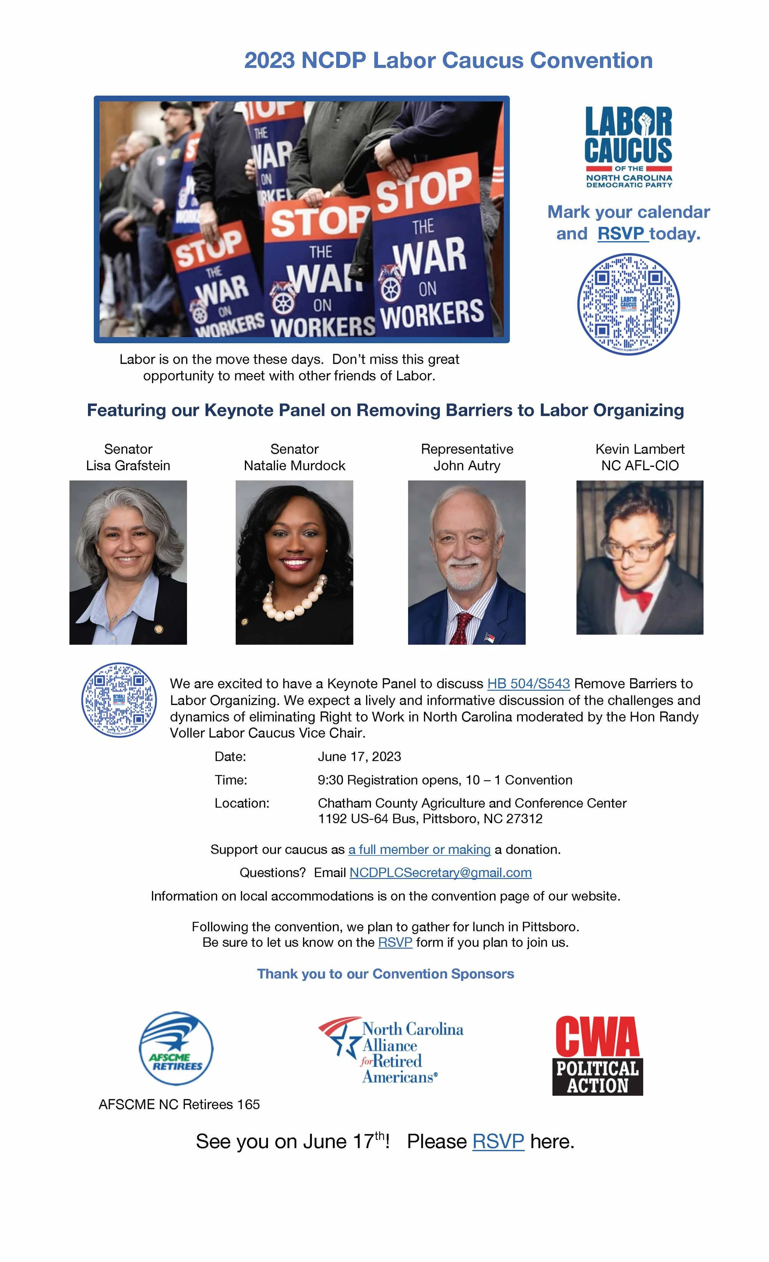 NCDP Labor Caucus State Convention — Johnston County Democratic Party