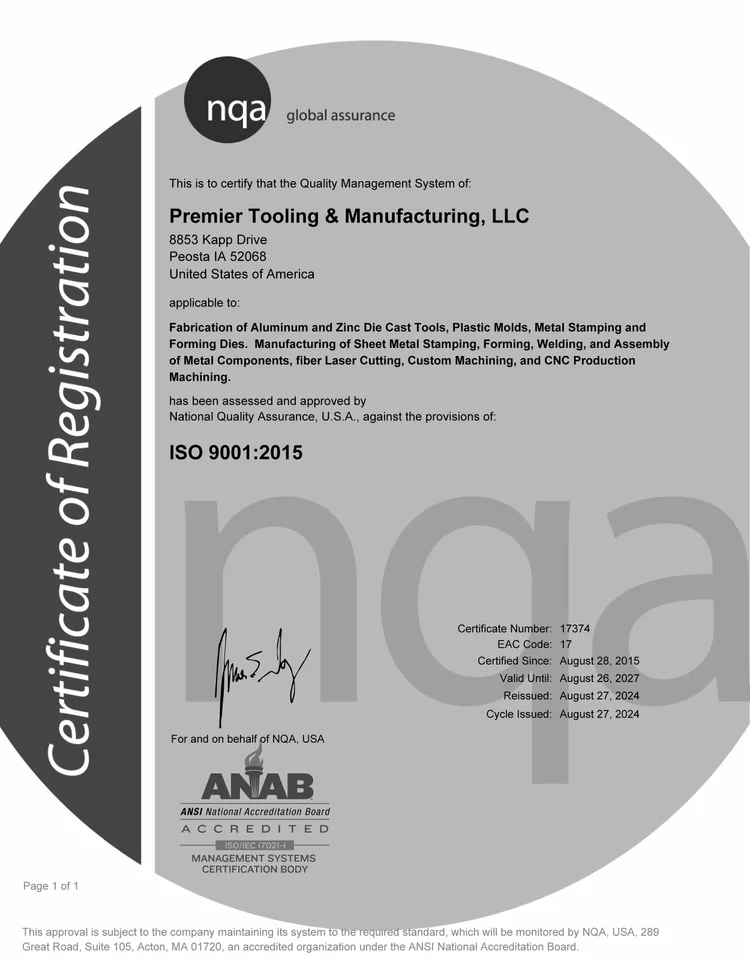 Premier Tooling & Manufacturing,LLC