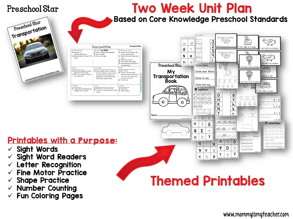 Preschool Themes Transportation — Mommy is My Teacher