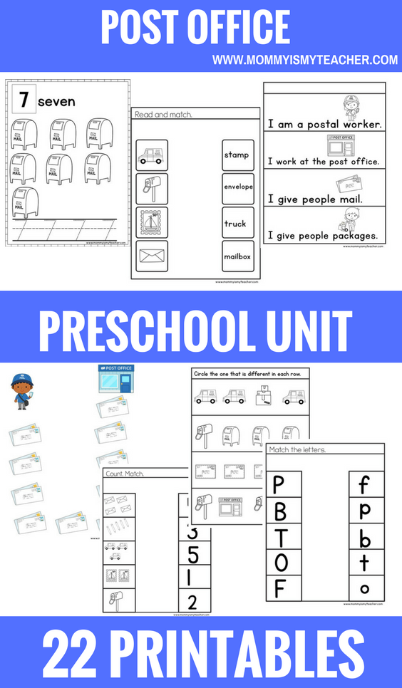 5 Hands-On Post Office Preschool Theme Unit Activities — Mommy is My ...