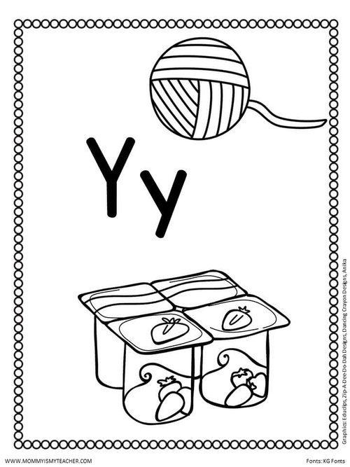 LETTER Y PRINTABLES — Mommy is My Teacher