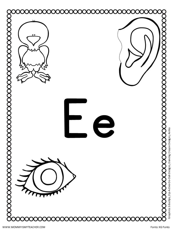 LETTER E PRINTABLES — Mommy is My Teacher