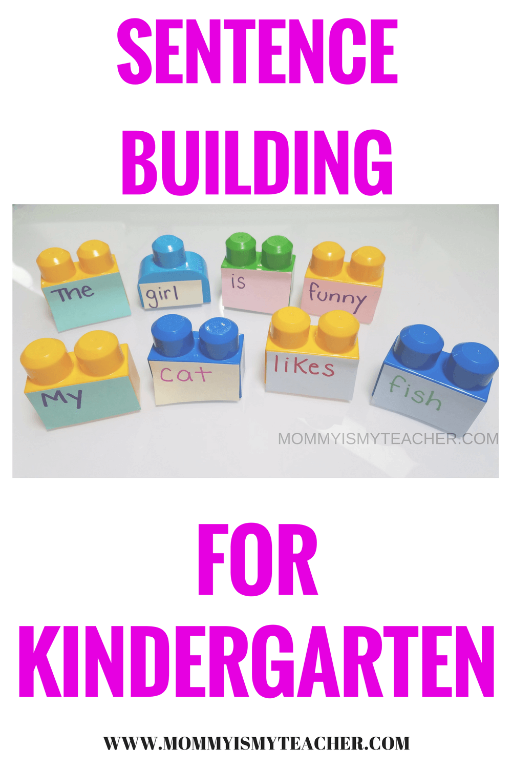 Sentence Building Activity for Kindergarten — Mommy is My Teacher