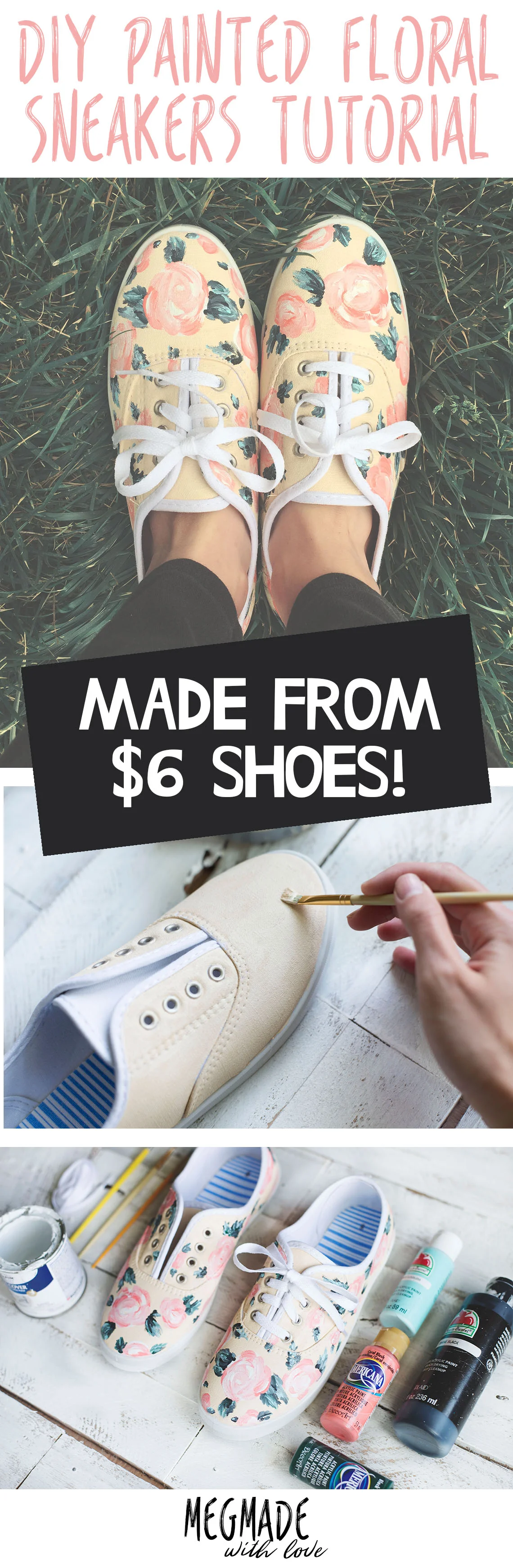 Painted Floral Sneakers Tutorial — Megmade with Love