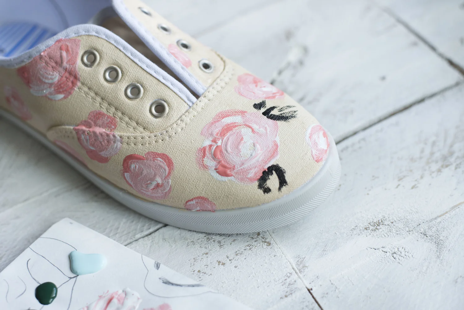 Painted Floral Sneakers Tutorial — Megmade with Love