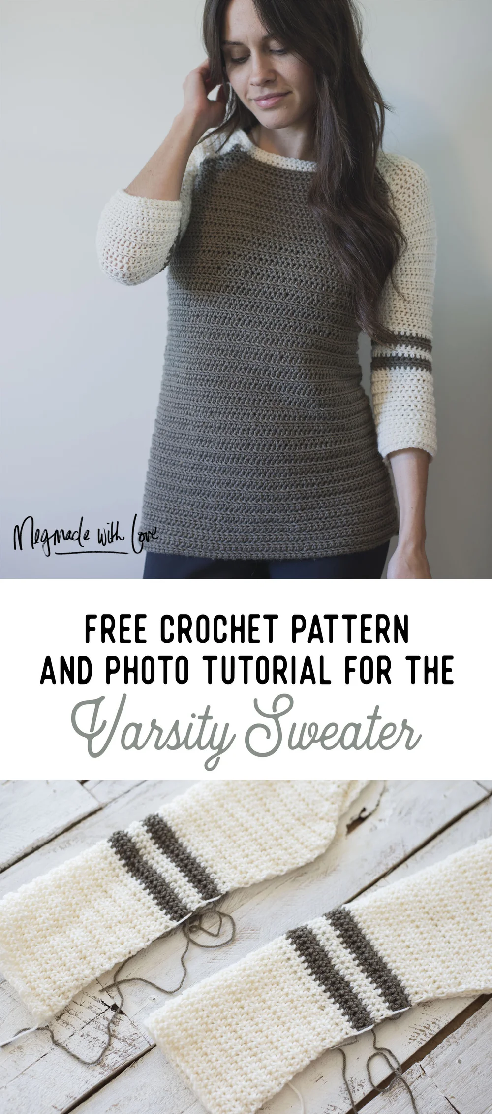 New Free Crochet Pattern for the Varsity Sweater! — Megmade with Love
