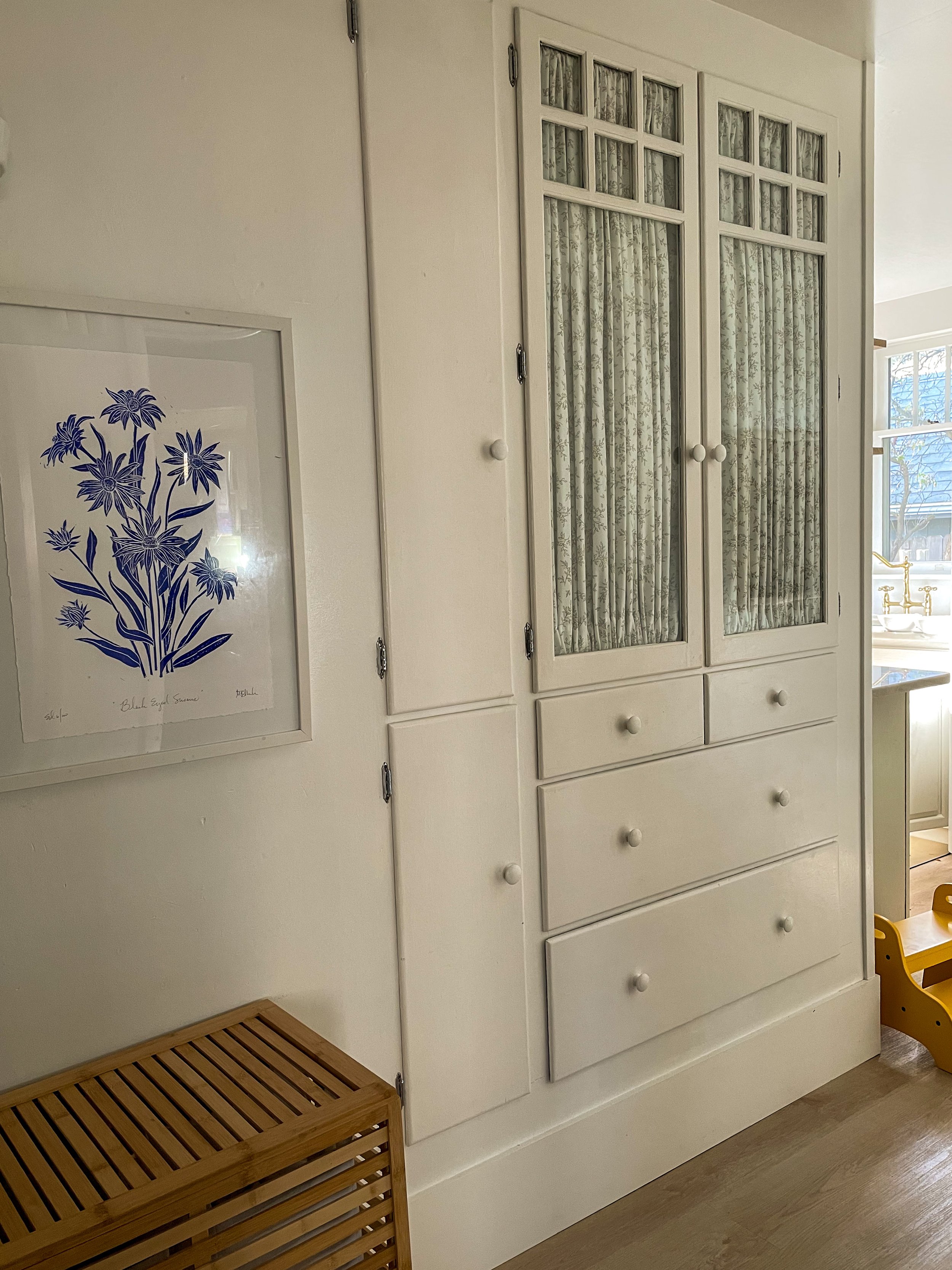 DIY Glass Cabinet Fabric Panels — Chloe Rey