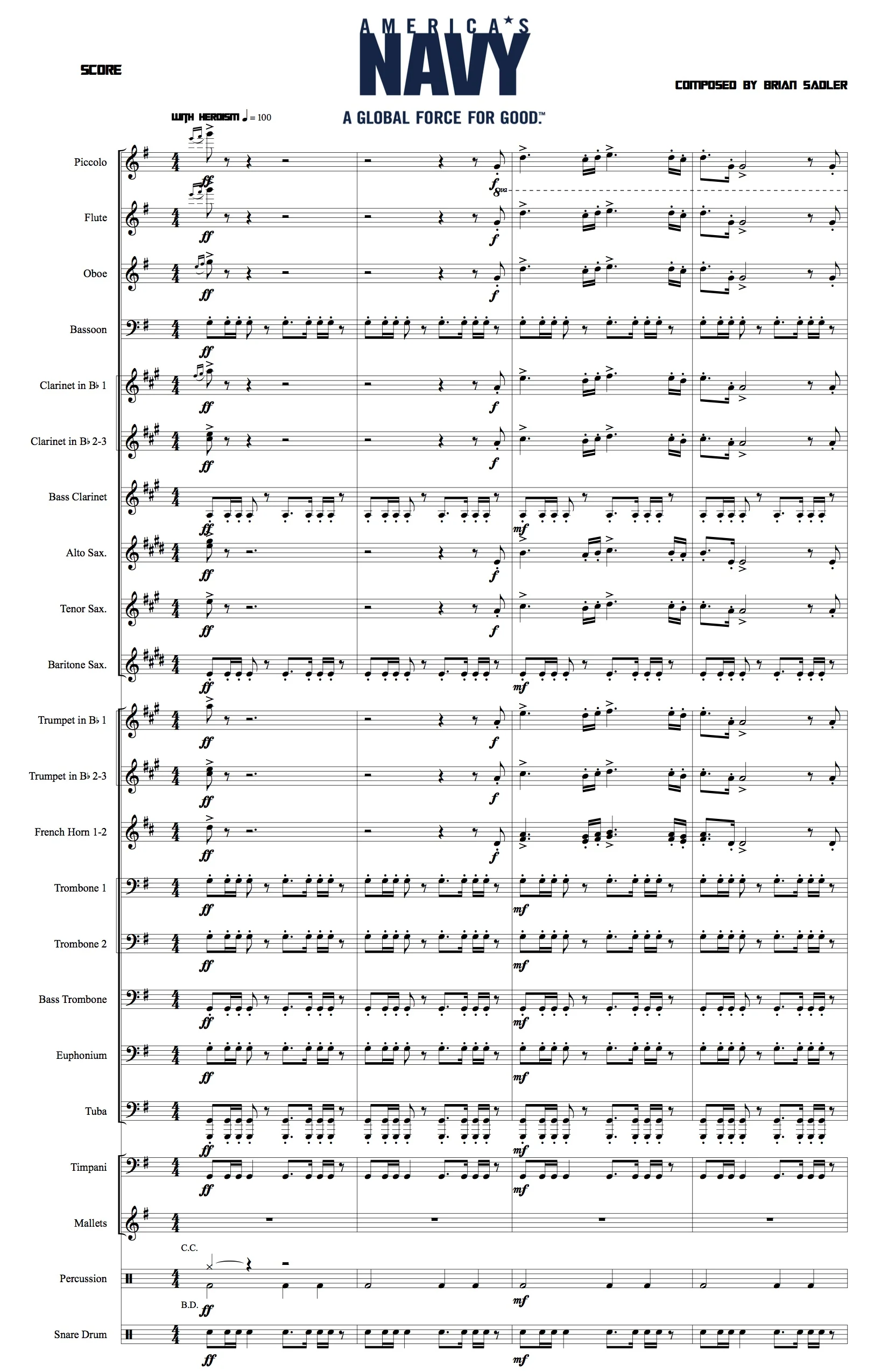 Store- Brass and Band Sheet Music — Brian Sadler, Composer