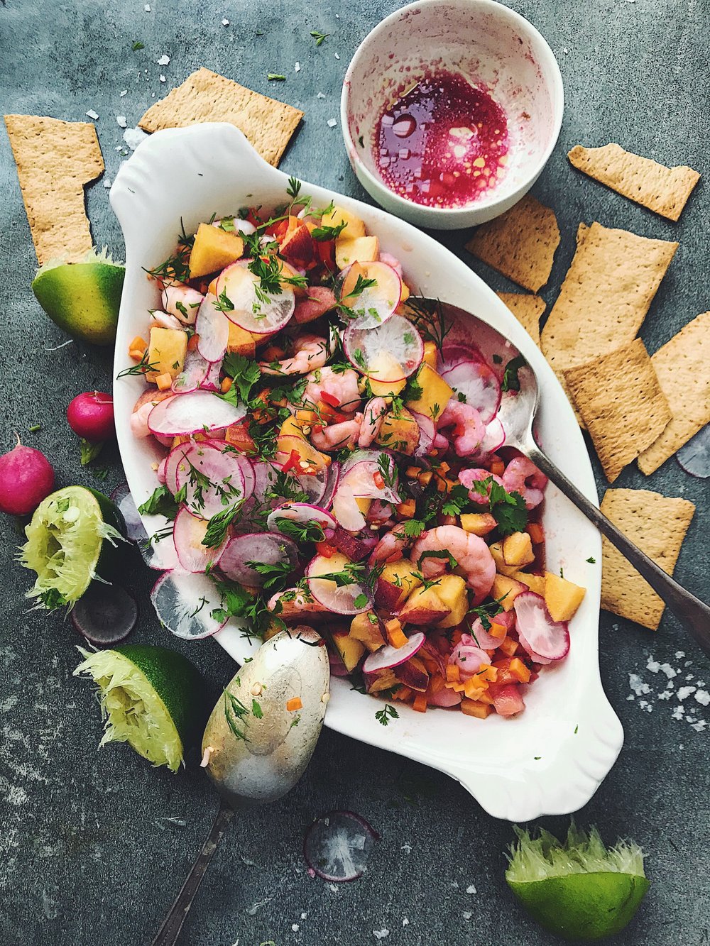 Pink fruity shrimp ceviche. — Life Limon Y Sal