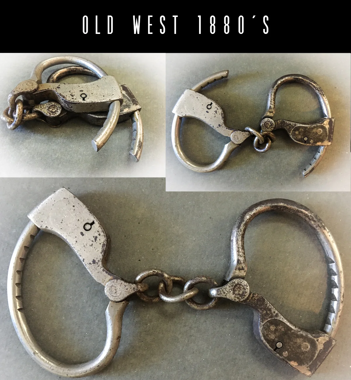FOR SALE: RARE ANTIQUE CIVIL WAR & WESTERN 1880's SHERIFF'S HANDCUFFS ...