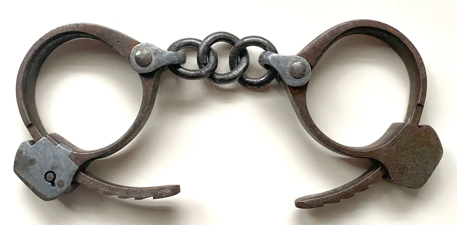 FOR SALE: RARE VINTAGE ANTIQUE HANDCUFFS, 1870'S - 1940'S — Old Handcuffs