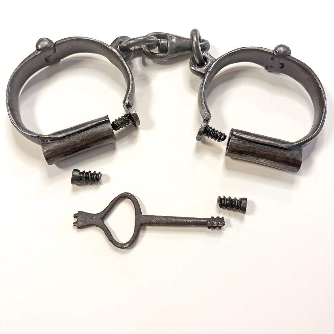 1880's Victorian Age Tower Single Lock Handcuffs With Slanted Keyway ...