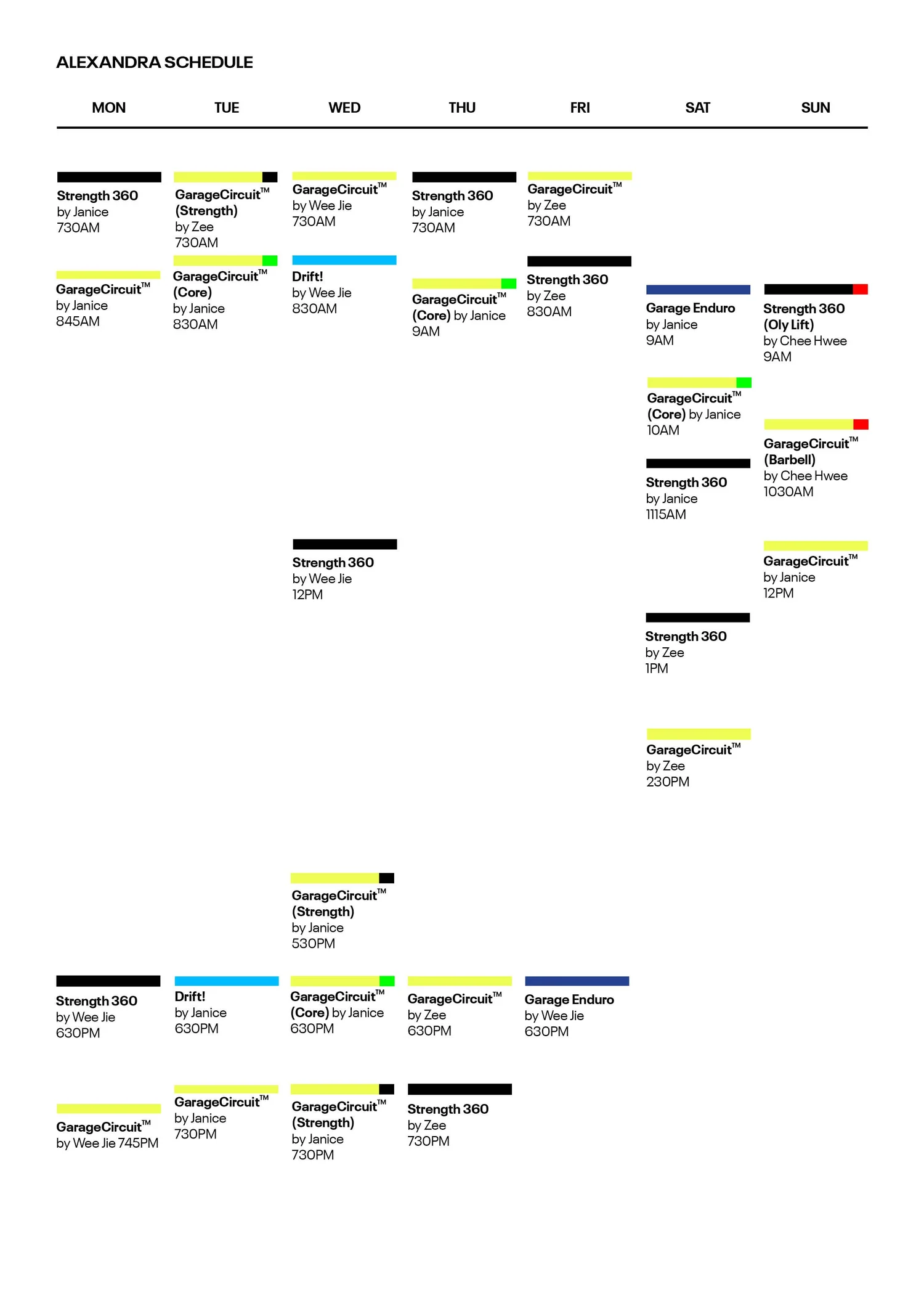 THE GARAGE, circuit training facility