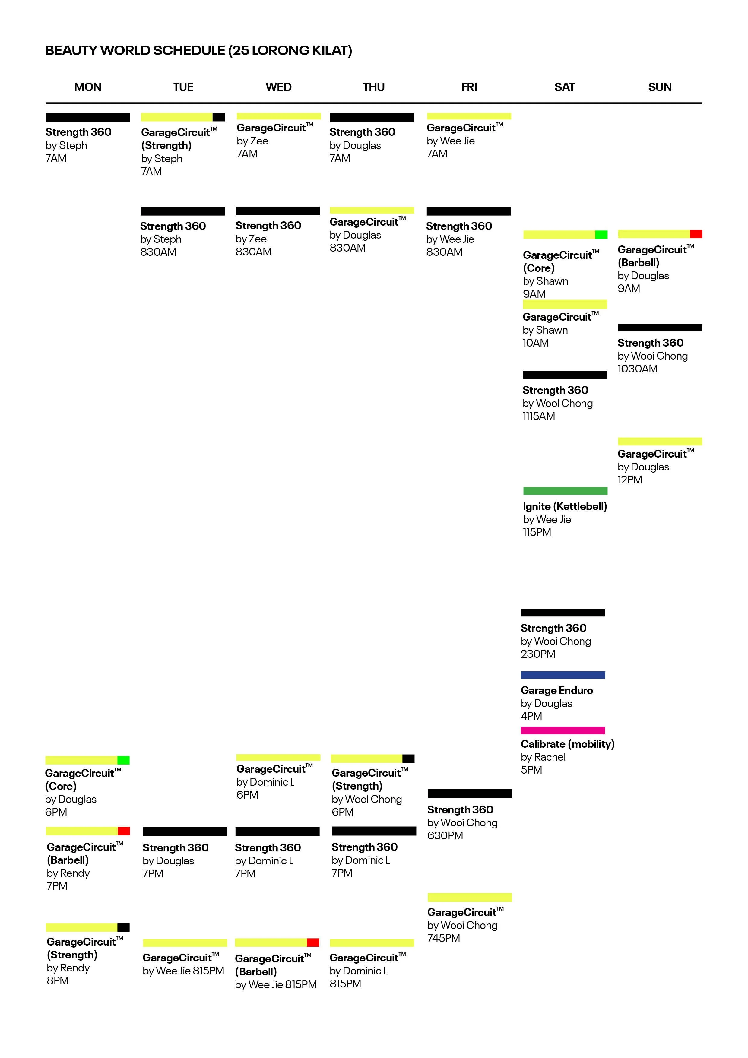 THE GARAGE, circuit training facility