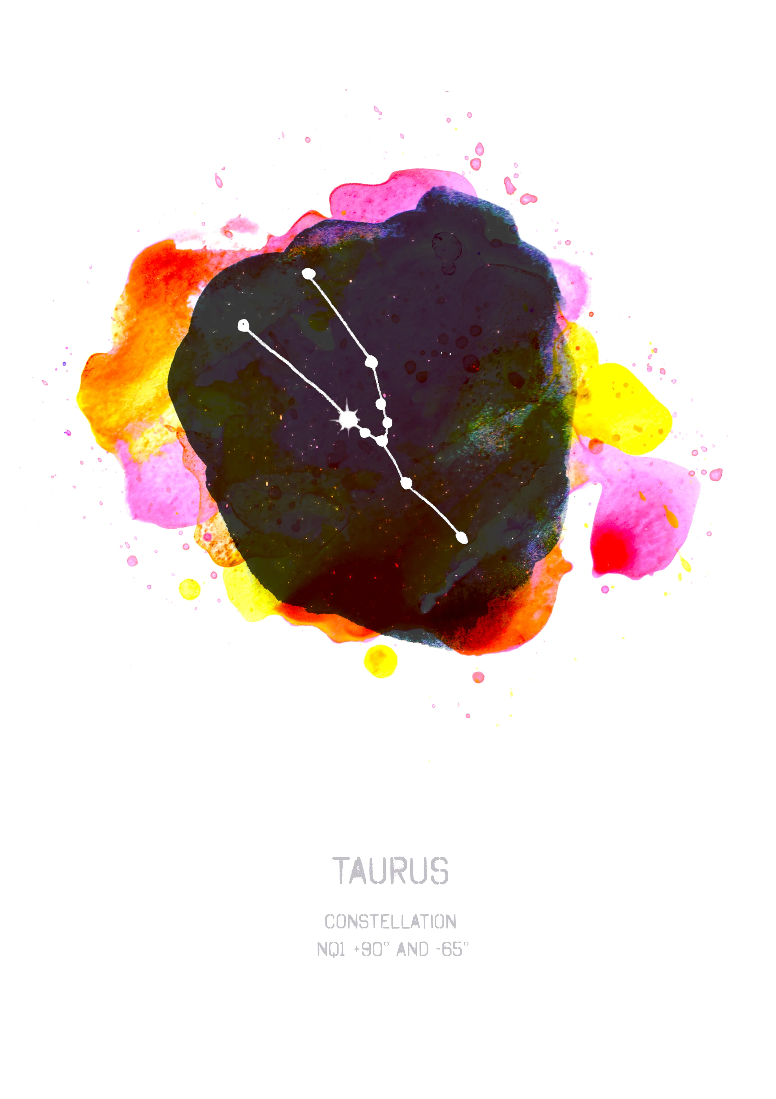 Taurus Zodiac Constellation Art Print — Drawn Together Art Collective ...