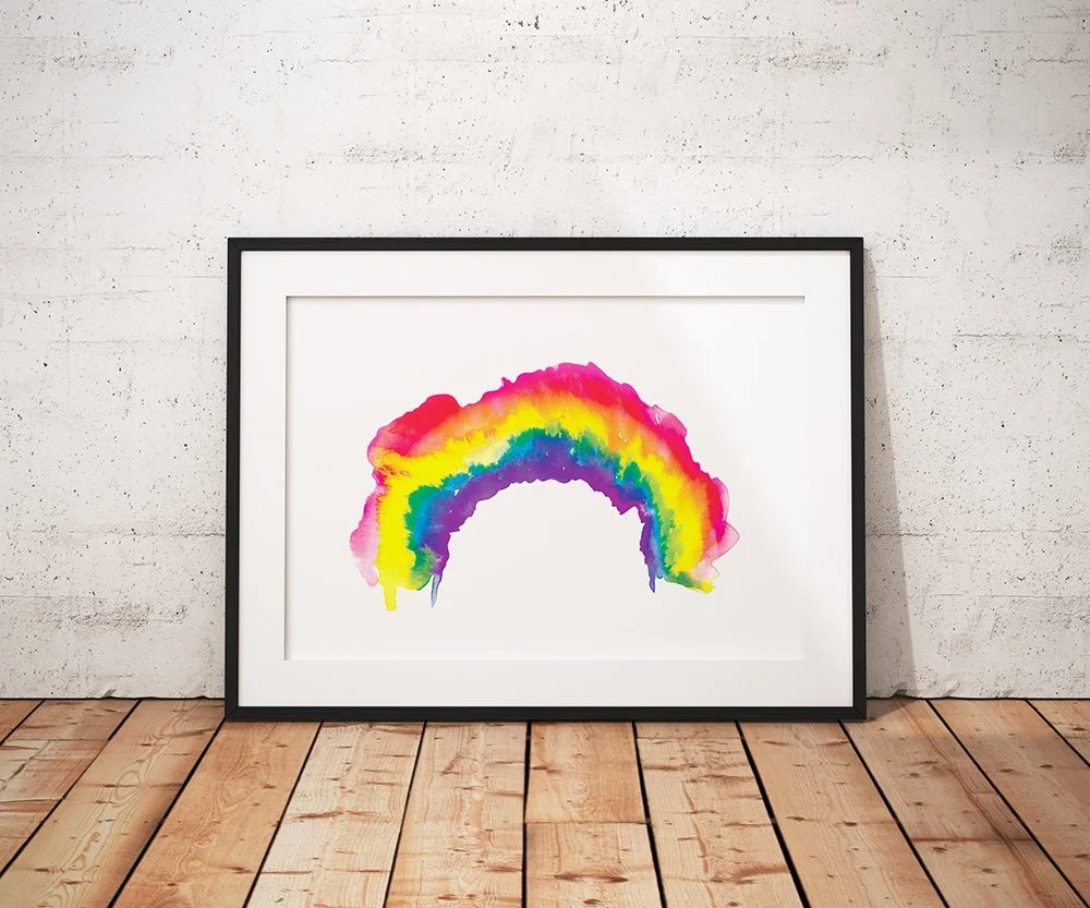Rainbow Watercolour Art Print — Drawn Together Art Collective - Art ...