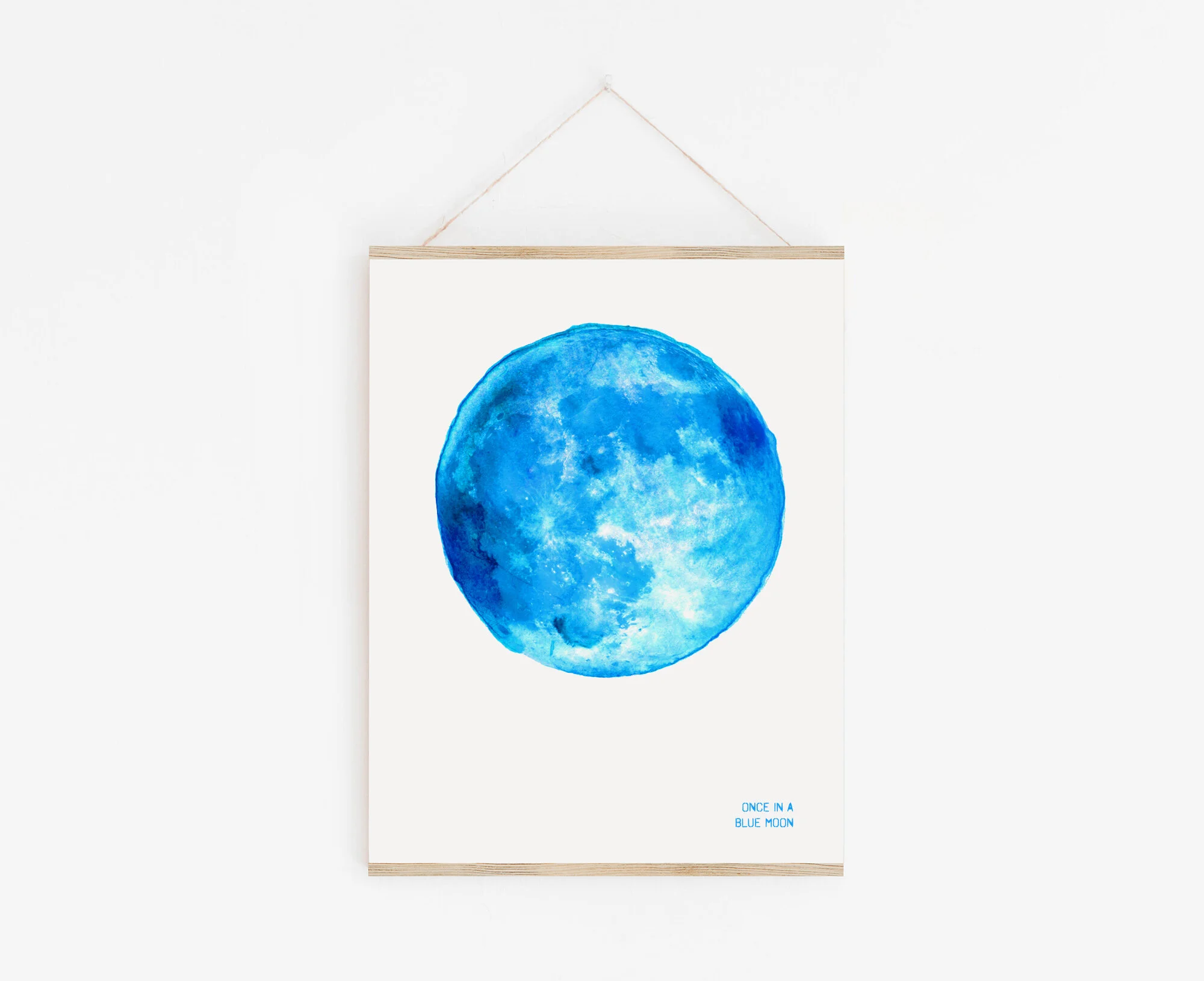Blue Moon - Full Moon Art Print - Once in a Blue Moon — Drawn Together ...