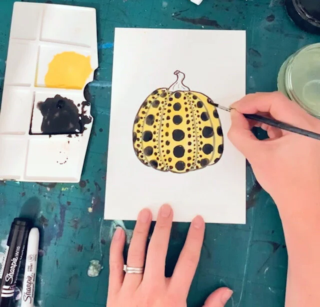 Art Project - Kusama Style Pumpkin Painting — Drawn Together Art ...