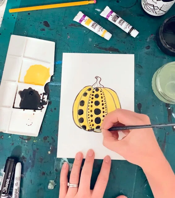 Art Project - Kusama Style Pumpkin Painting — Drawn Together Art ...