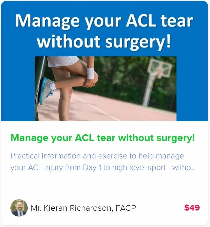 ACL (Anterior Cruciate Ligament) Non-surgical Management. No surgery ...