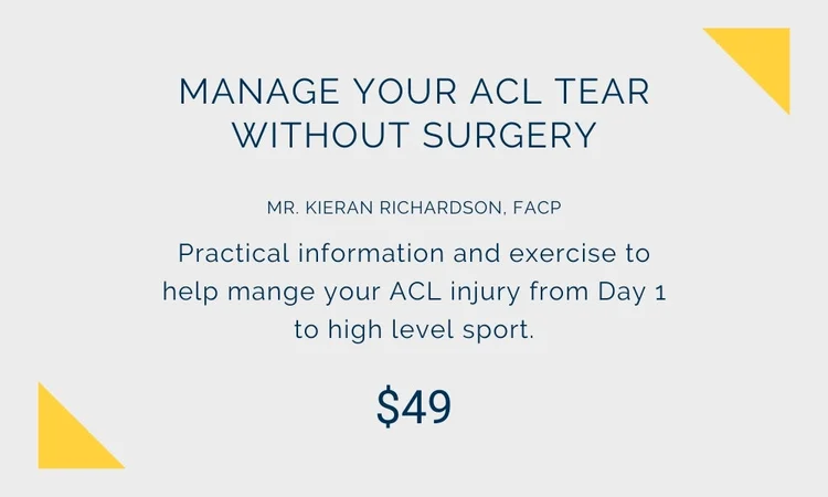 ACL (Anterior Cruciate Ligament) Non-surgical Management. No surgery ...