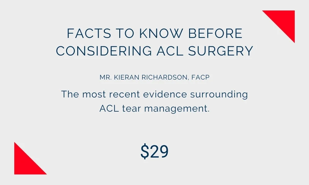 ACL (Anterior Cruciate Ligament) Non-surgical Management. No surgery ...