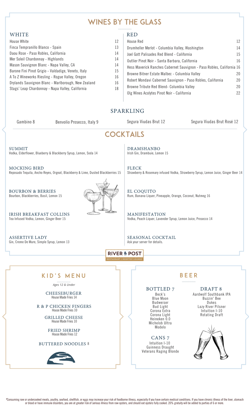 Dinner Menu — River & Post