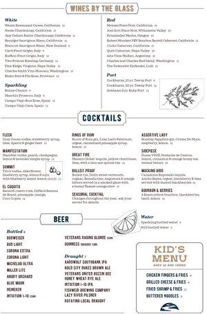 Dinner Menu — River & Post