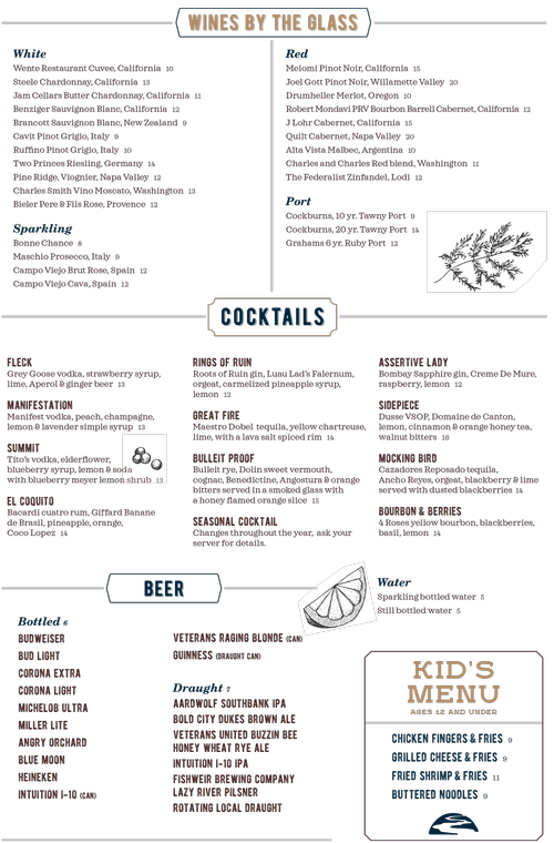 Dinner Menu — River & Post