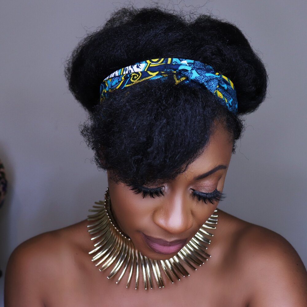 Ankara Baby Hair Scarf Headband OCEAN DEPTHS Jess Monique Thomas